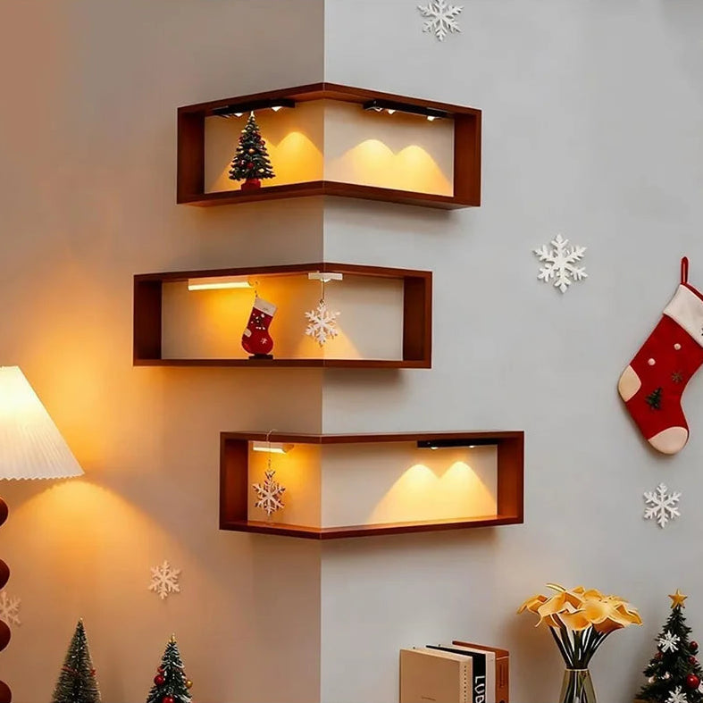 Creative Corner Shelf Unit with Staggered Design | Stylish Wall Storag ...